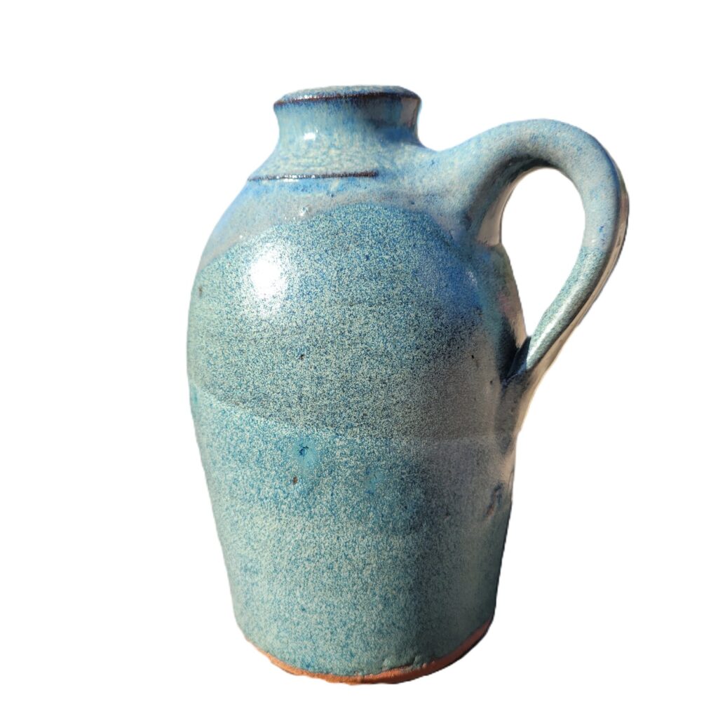 Blue Glazed Primitive Jug by Harold Ferguson – Mud and Rust